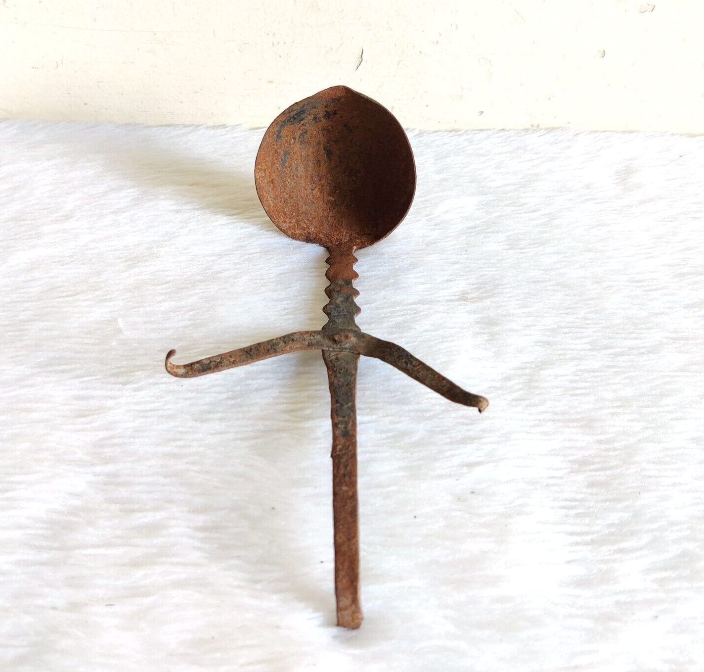 19c Vintage Primitive Handmade Iron Hanging Oil Lamp Decorative ...