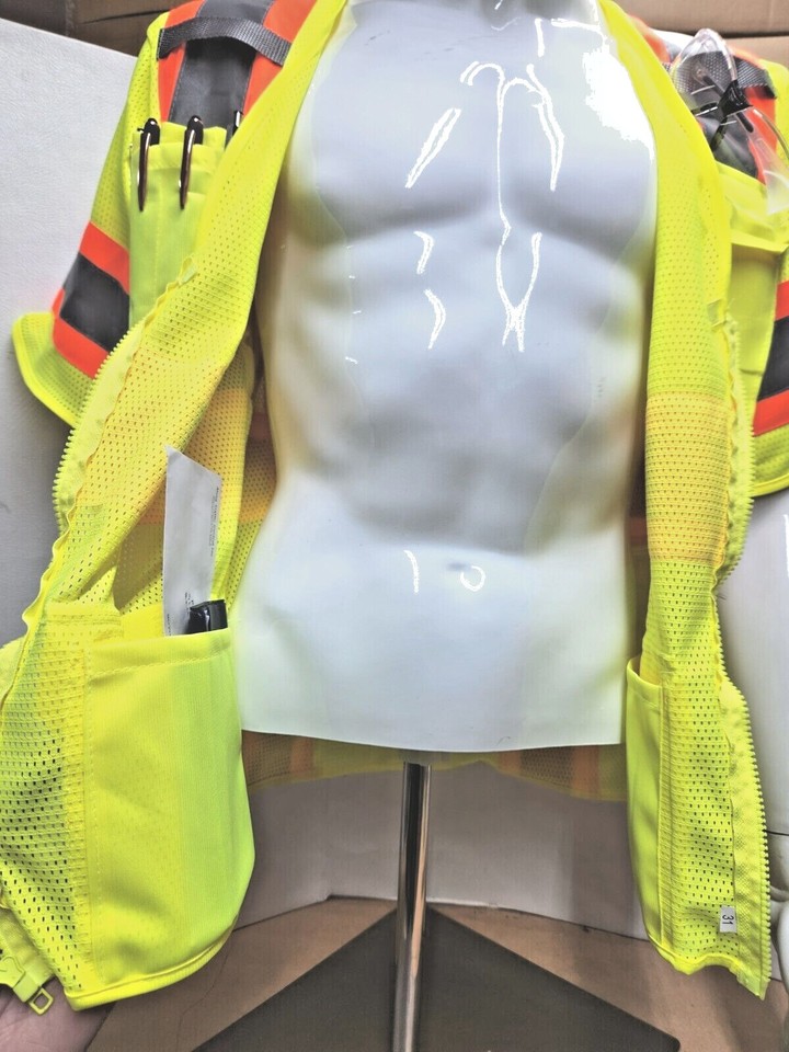 FX High Visibility YELLOW Class 3 Safety Vest Solid Reflective FXSV ...
