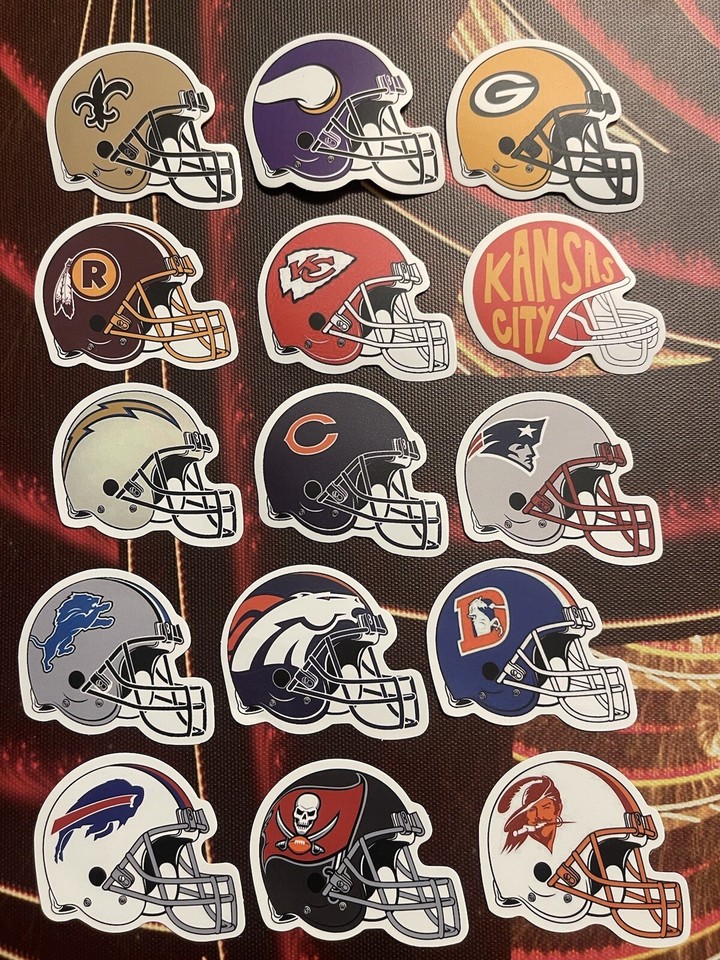 50 Pieces Bundle Pack NFL/NCAA Football Helment Stickers Flat Matte ...