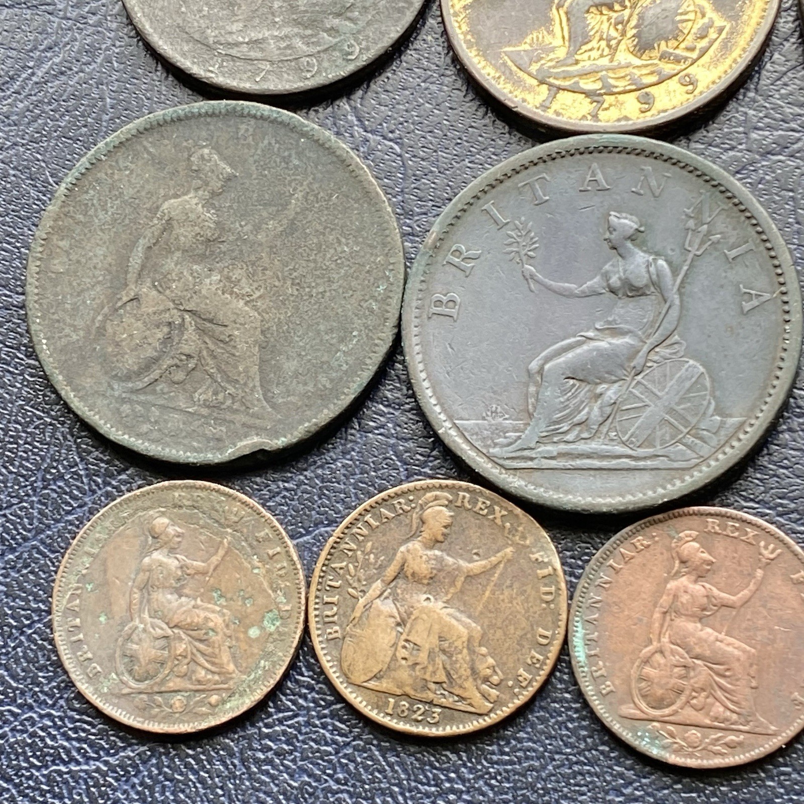 George III - William IV Coins (13) Farthing Half Penny Cartwheel 1799 ...