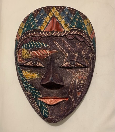 Vintage - Java Tribal Decorative Hand crafted Wood Mask - Wall Hanging ...
