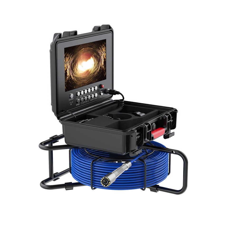 Sewer Camera 512HZ Signal Self-Leveling 9" DVR 50M Drain Pipe ...