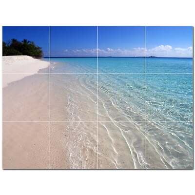 Beach Ceramic Tile Wall Mural PT500062. 32" W x 24" H (12) 8x8 tiles | eBay