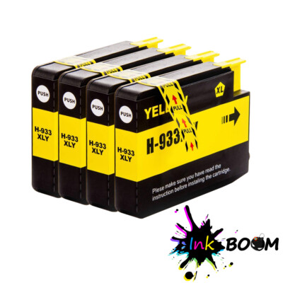 4 Yellow Ink Cartridge replace for HP 932XL 933XL OfficeJet 6600 6700 ...