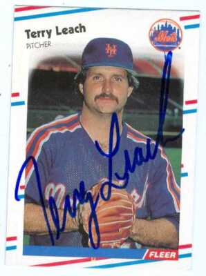 Terry Leach autographed baseball card New York Mets 1988 Fleer #139 | eBay