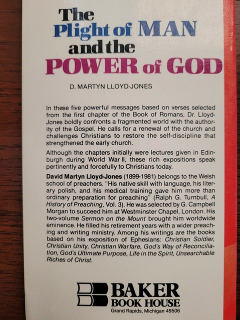 The Plight of Man and the Power of God by D. Martyn Lloyd-Jones (1982 ...