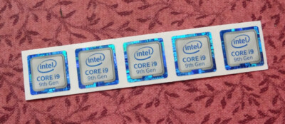 Lot of 10 Intel Core i9 9th Generation Stickers 18 x 18mm Case Badges ...