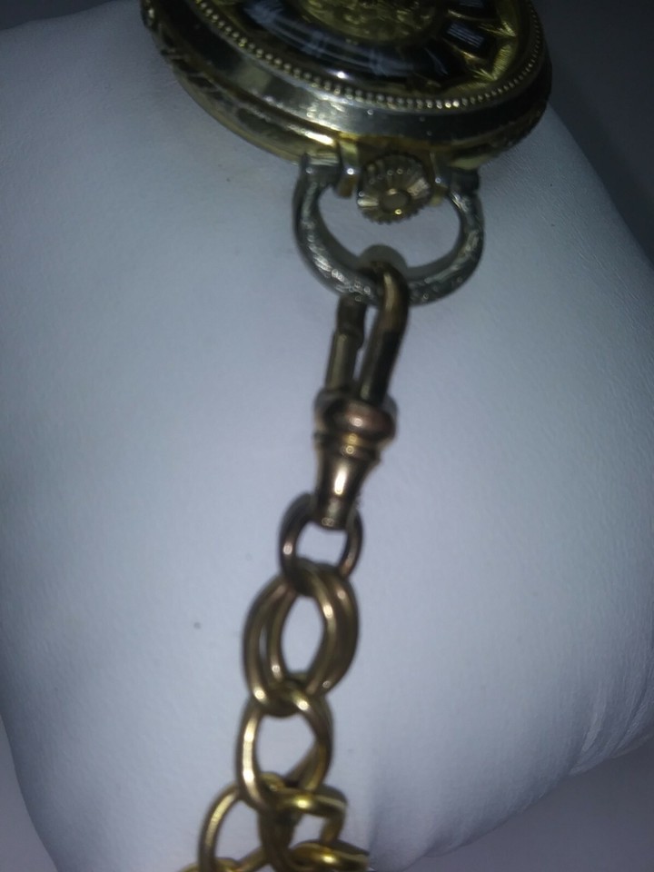 Sutton Pocket Watch With Gold Chain, Windable Working Classic Western ...