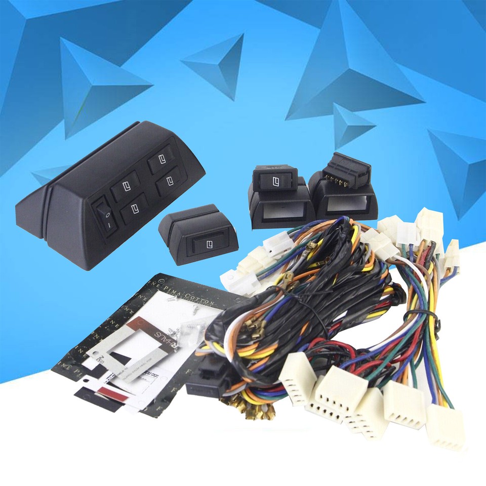 Universal 4 Rocker 5 Wire Switch Kits Door Lock Power Windows 12V For 4 ...