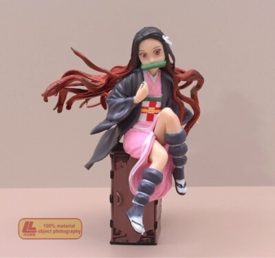 Anime Demon Slayer Kamado Nezuko Sitting on box Cute PVC action Figure ...