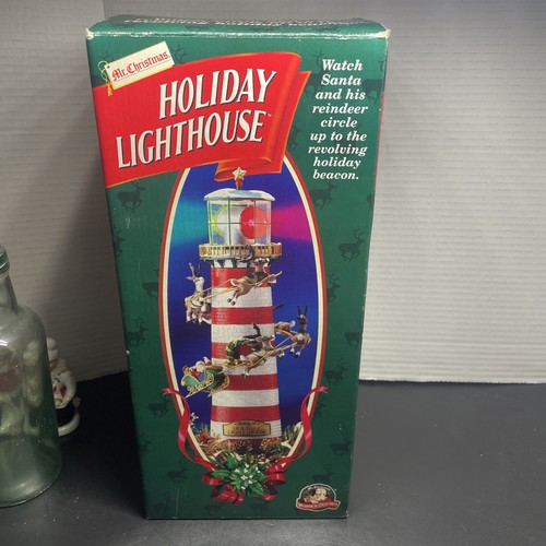 Mr. Christmas Holiday Lighthouse Animated w/ Santa & Reindeer Tree ...