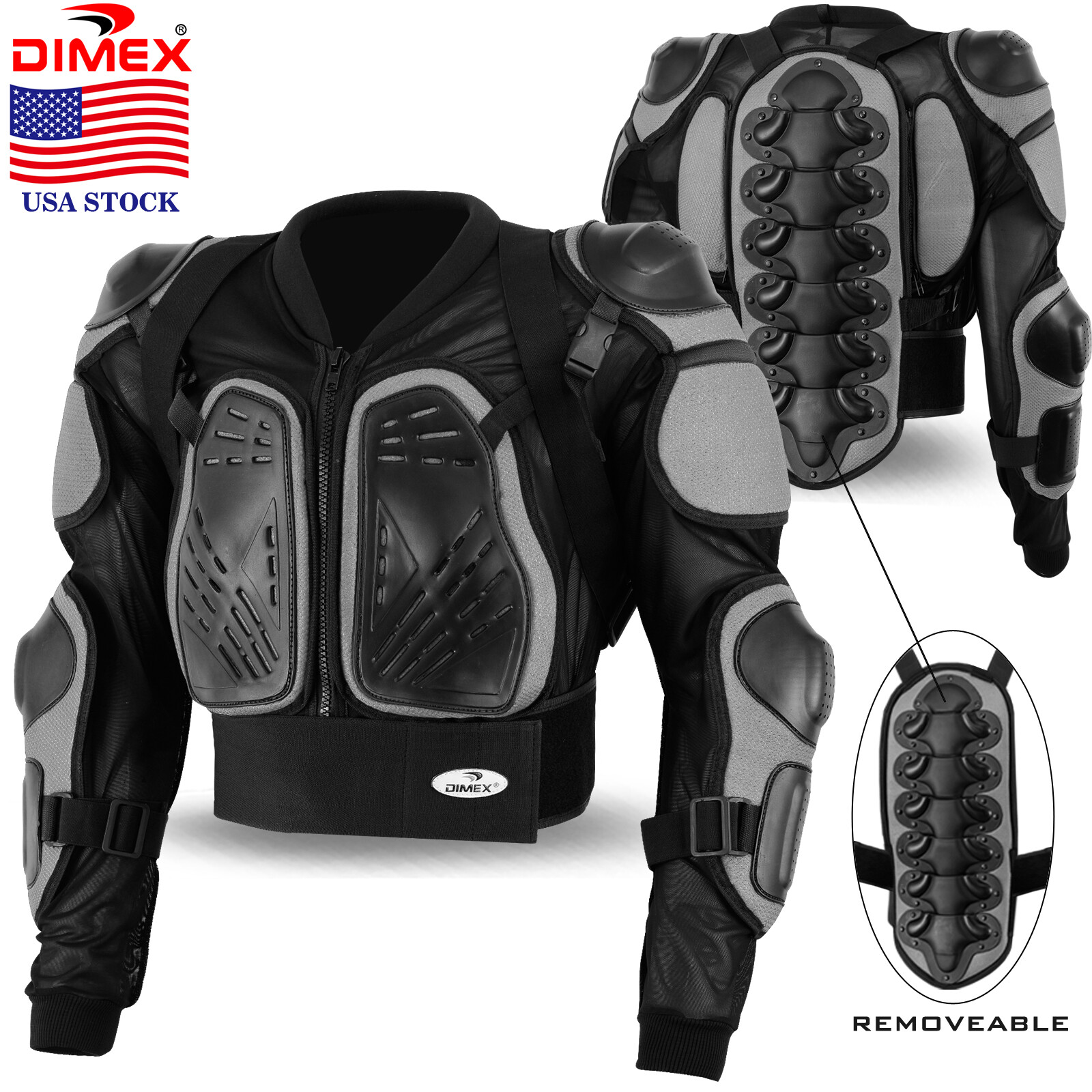 Motorcycle Body Armour Safety Jacket Spine Chest Racing Motorbike ...