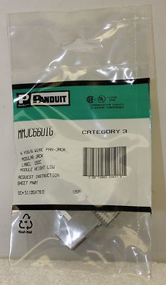 Panduit MMJC66UIG USOC US0C Modular Jack Connector **FACTORY SEALED ...