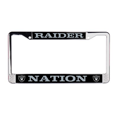 LAS VEGAS RAIDERS NATION NFL Licensed Metal Auto License Plate Frame | eBay