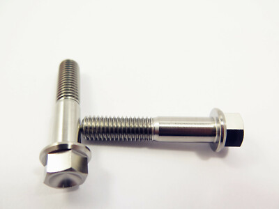 2PC M8 X 40mm Flanged Hex Head Bolt Race Screw M8X1.25 pitch hex 10mm ...