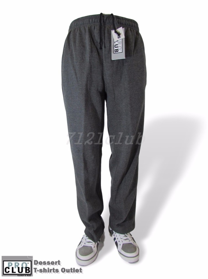 PRO CLUB Men's Sweatpants Fleece Jogger Pants Standard Fit Open Bottom ...