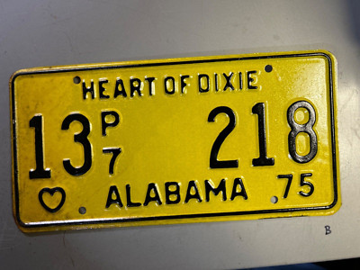 Vintage 1975 Alabama License Plate 13P7 218 | eBay