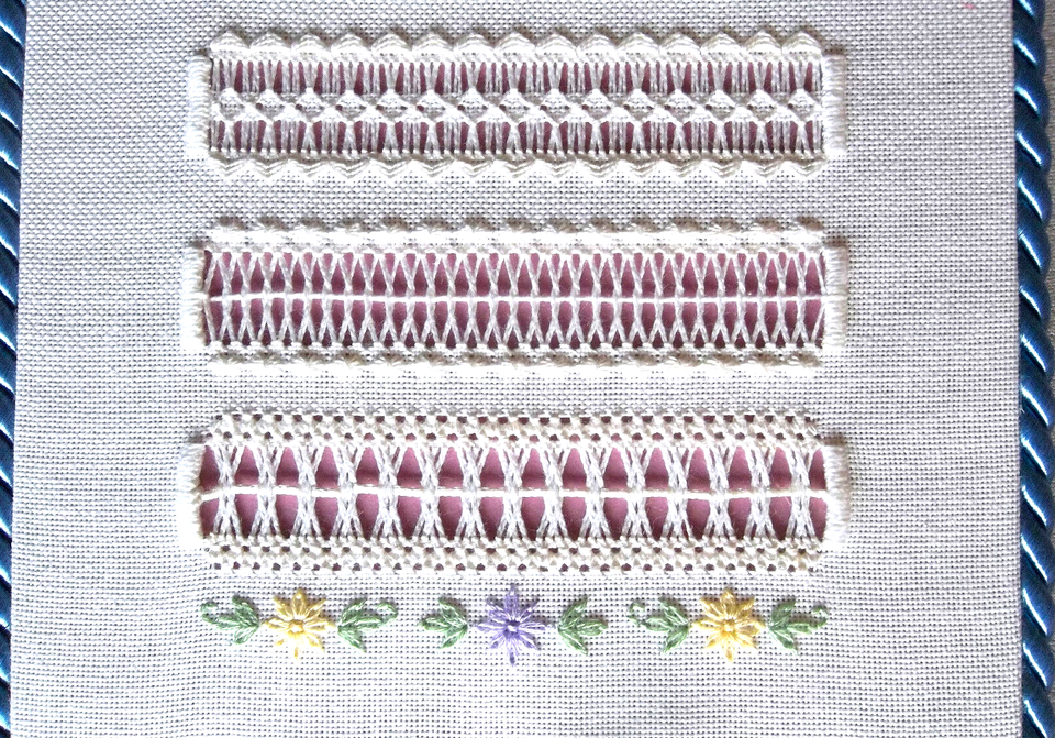 WILDFLOWER Drawn Thread Sampler-Finished & Framed - Linda Driskell ...