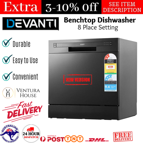 Devanti Benchtop Dishwasher Counter Freestanding w/ 8 Place Settings ...