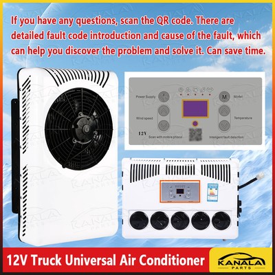 12V For Semi Trucks RV Caravan English panel Air Conditioner Split AC ...