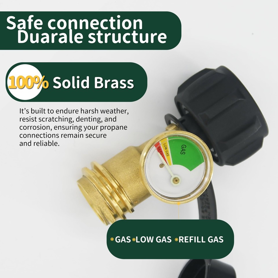 Propane Tank Gauge with Glow-in-The-Dark Dial, Universal Gas Level ...