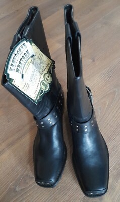 Kentucky's Western black leather cowboy biker studs boots EU42 UK8 ...