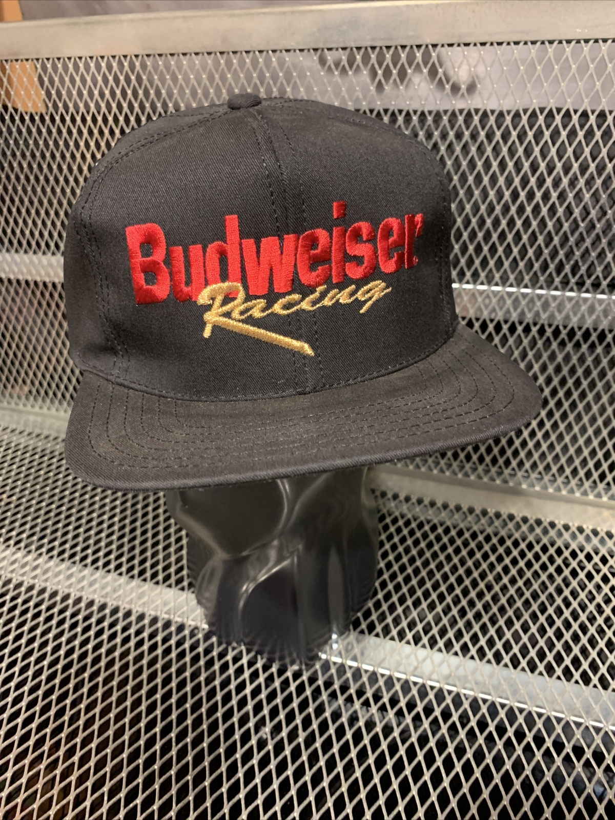 VINTAGE 90s BUDWEISER RACING Black Embroidered Made i… - Gem