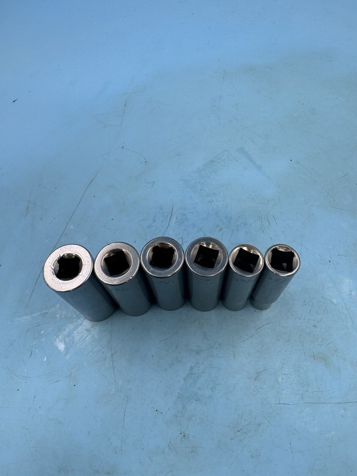 Craftsman 1/2" Drive Deep Well Socket Set Of 6 SAE And 1 Metric USA ...