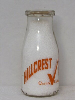 TRPHP Milk Bottle Hillcrest Dairy Quality Chekd Leicester MA WORCESTER ...