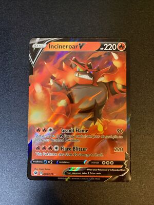 Pokémon TCG Incineroar V Champion's Path 008/073 Holo Ultra Rare Mint ...