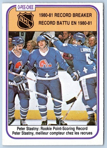 PETER STASTNY LL (WITH MICHEL GOULET) 1981-82 O-PEE-CHEE NO 395 NRMINT+ ...