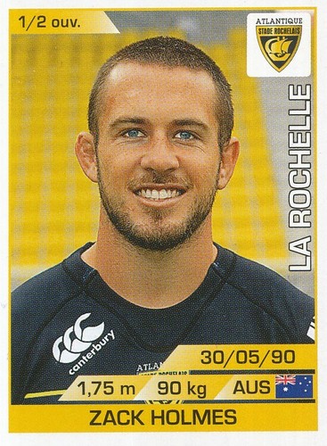 141 ZACK HOLMES # NEW ZEALAND STADE ROCHELAIS TOP 14 STICKER PANINI ...