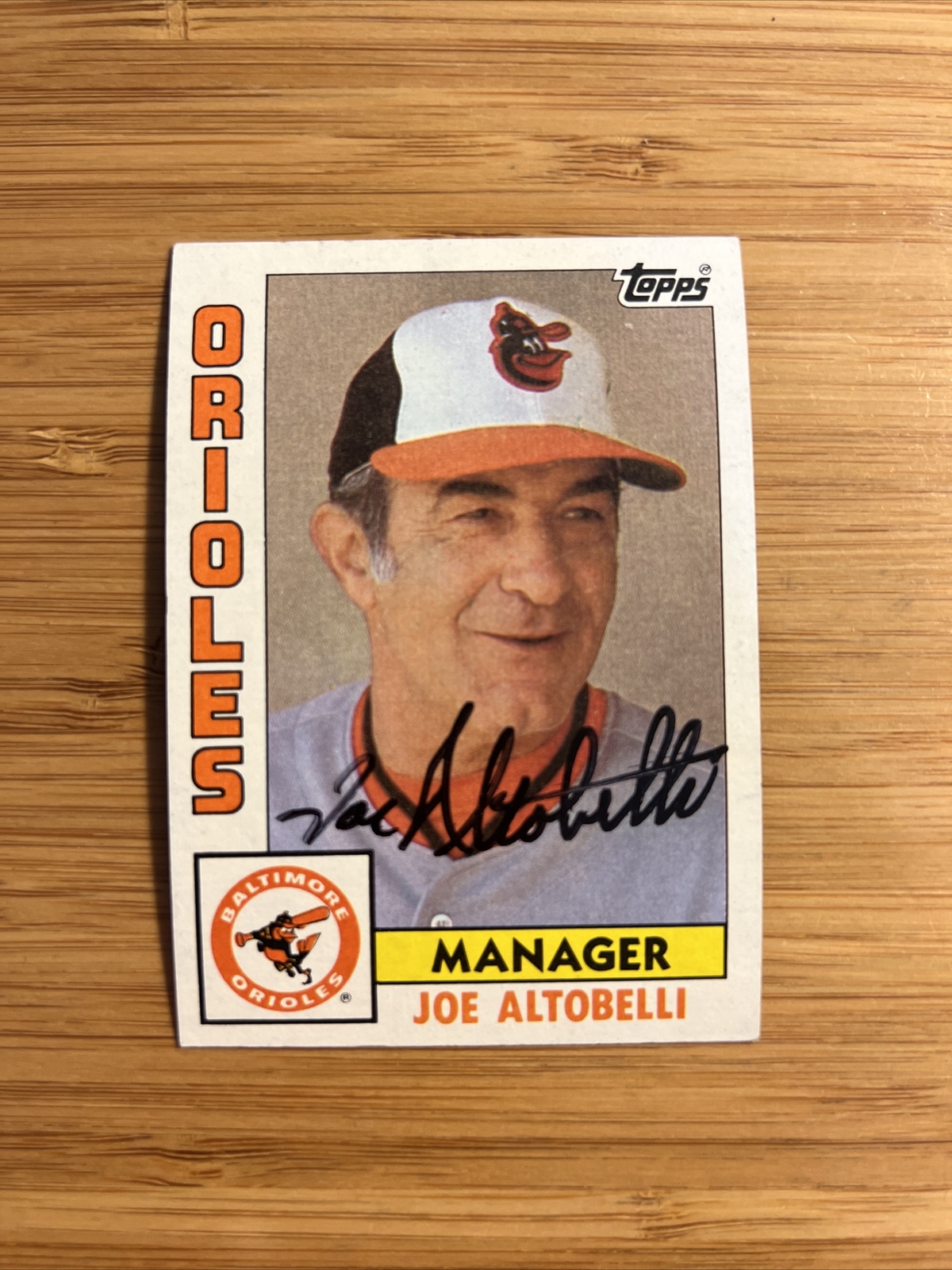 Autographed Signed Baseball Card Joe Altobelli Orioles | eBay