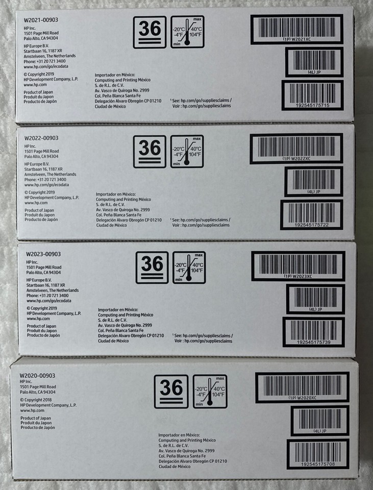 HP 414X Black Cyan Magenta Yellow Set W2020XC W2021XC W2022XC W2023XC ...