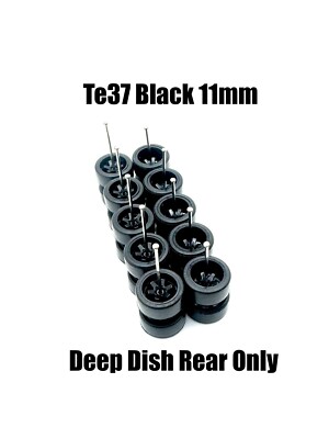 5x Set Black Deep Rear Te37 11mm Real Rider Wheel w/ Rubber Tires Sets ...