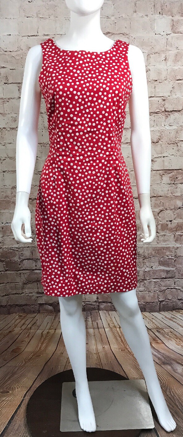 Susan Apple Red And White Polka Dot Dress Size 6 Sleeveless | eBay