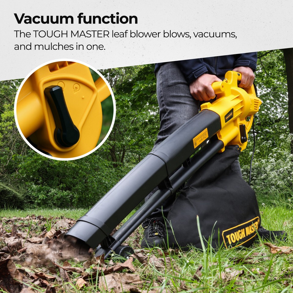 TOUGH MASTER Leaf Blower 3000W Garden Vacuum & Mulcher 3 in 1 - 45L Bag ...