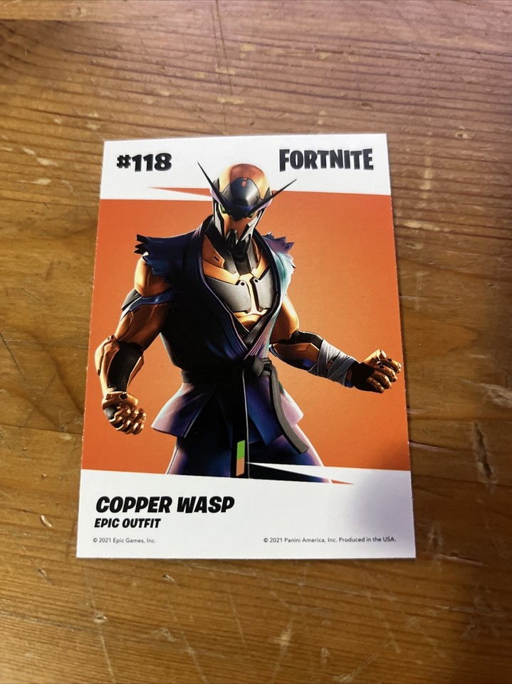 2021 Panini Fortnite Series 3 Copper Wasp Epic Outfit #118 Cracked Ice ...