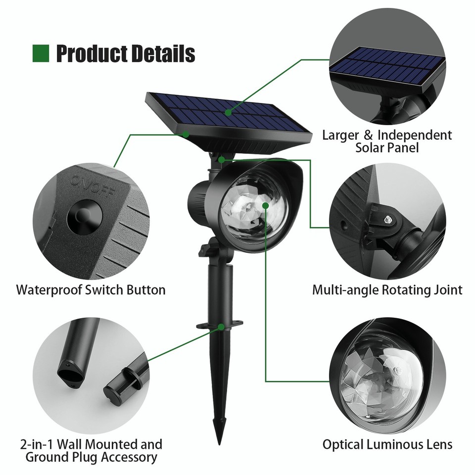 Laser Lights Outdoor Waterproof Solar Power Star Light Projector Xmas ...