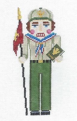 SP.ORDER ~ EAGLE SCOUT Nutcracker Ornament 18m Needlepoint Canvas Susan ...