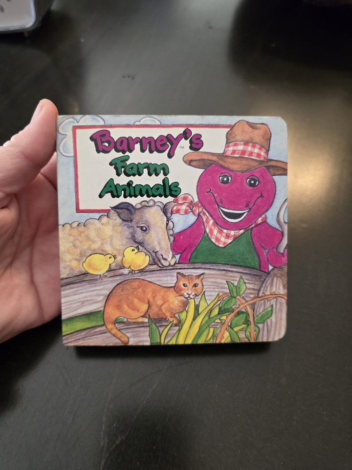 Vintage 1993 Barney’s Farm Animals 4.5”x4.5” Toddler Baby Board Book | eBay