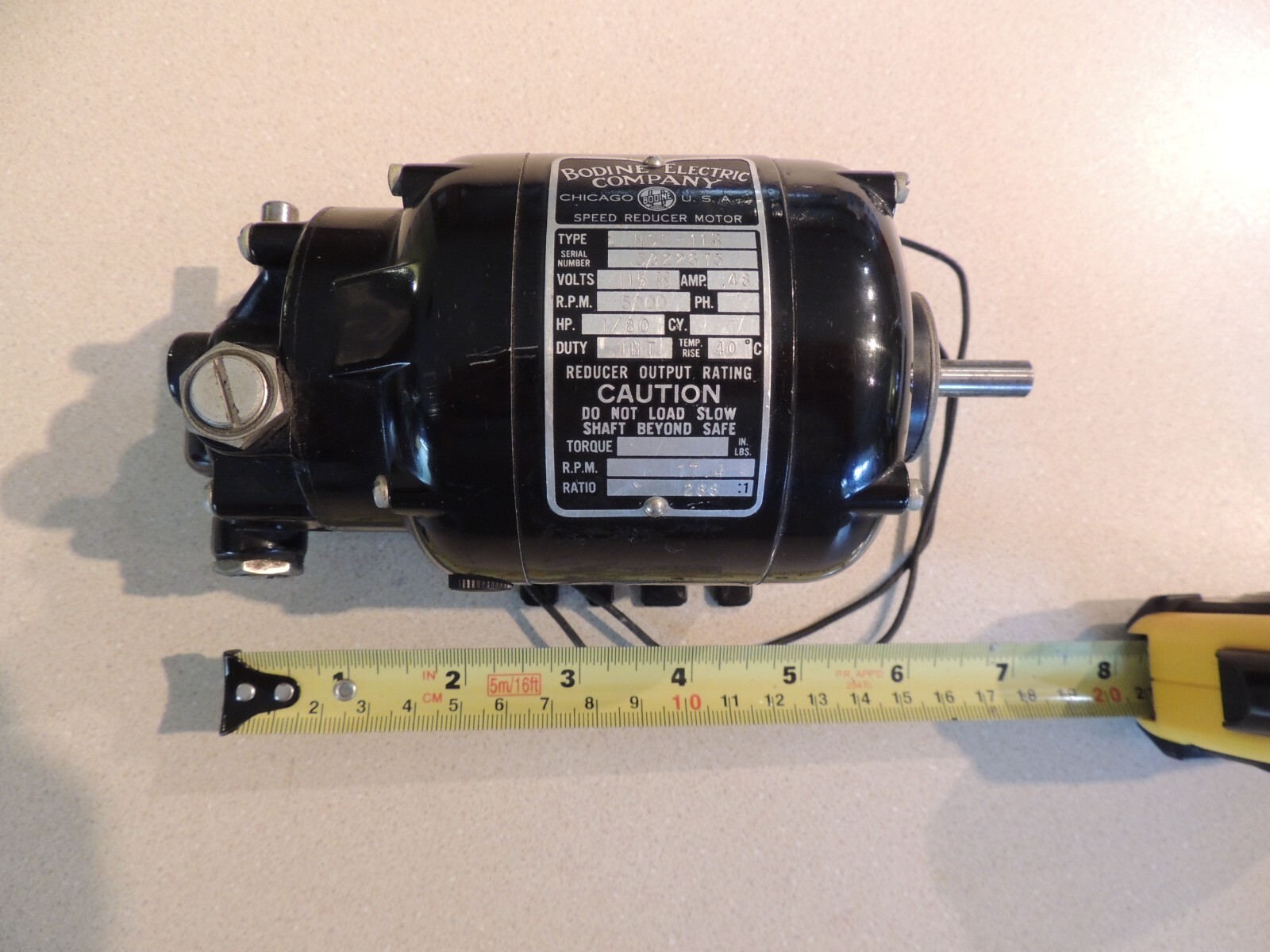 Bodine Electric Company speed reducer Motor NSE-11R, tested, works | eBay