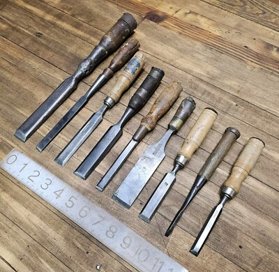 Woodworking Chisels Antique Carpentry Chisel Gouge Lot Woodworking ...