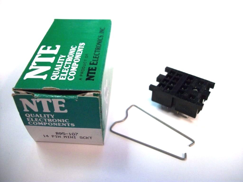 NTE Relay Socket R95-107 - 14 Pin Blade Socket - PC Board Mount - New ...