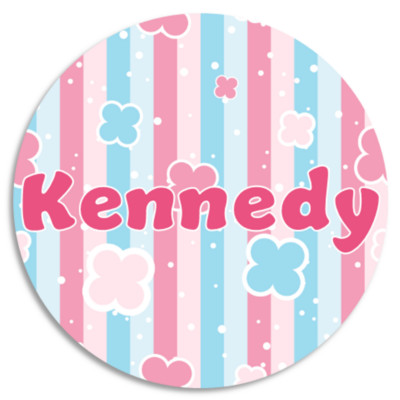 Kennedy - 3 Pack Circle Stickers 3 Inch - Name Tag Water Bottle School ...