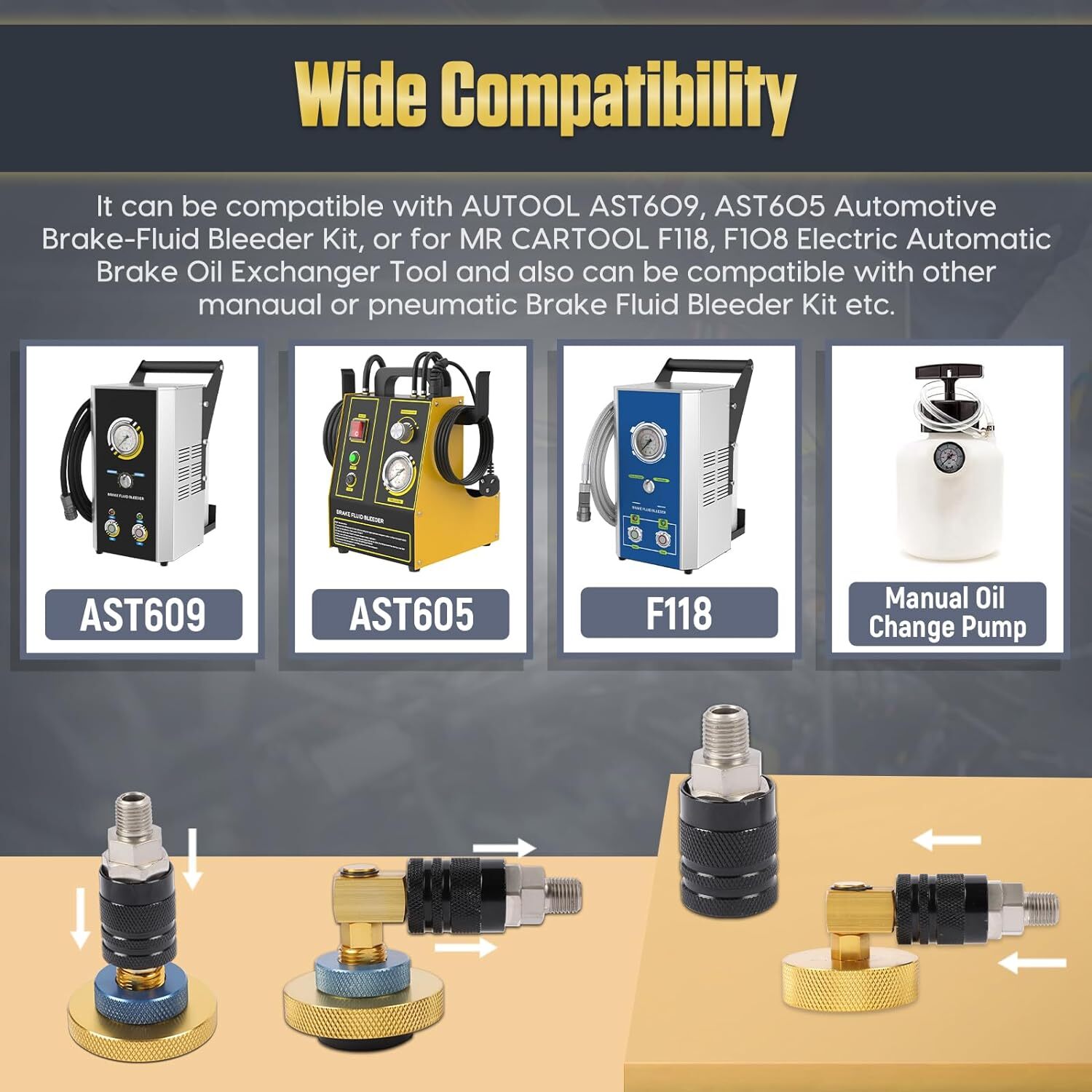 Master Cyinder Brake Bleeder Adapter Quick Coupler Brake Fluid Bleeding ...