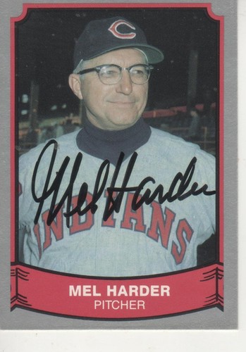 MEL HARDER SIGNED 1989 PACIFIC BASEBALL LEGENDS #205 - CLEVELAND ...
