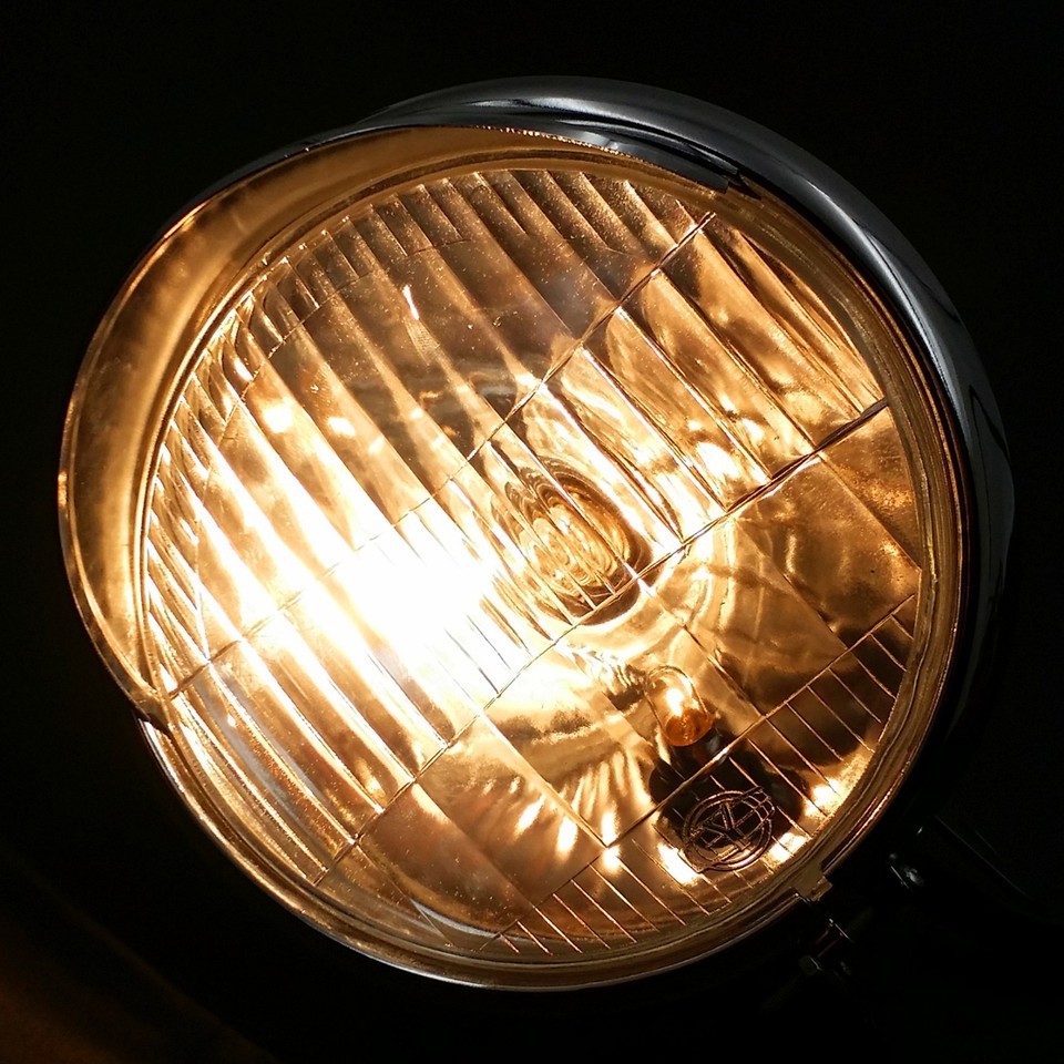 Black Retro motorcycle Headlight Head Lamp For Cafe Racer Chopper ...