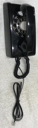 Vintage 1970s ITT Model 554 (2-73) Series BLACK Rotary Dial Wall Mount ...