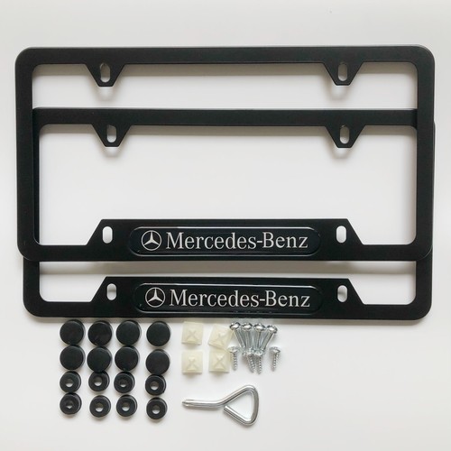 2PC License plate frame holder Aluminum Alloy for US car C,E,B,A,GLC ...